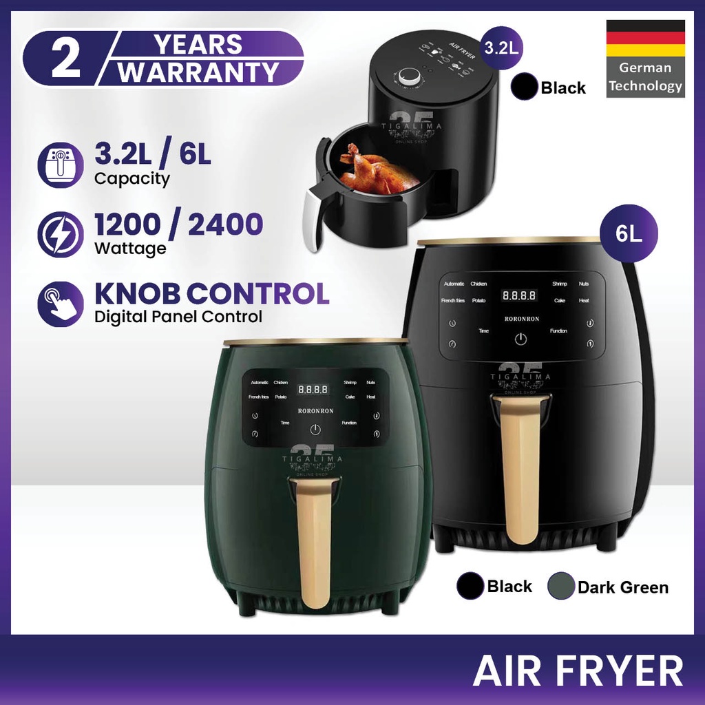 Air Fryer 3.2L / 6L Extra Large Air Fryer Kitchen Cooker Automatic ...