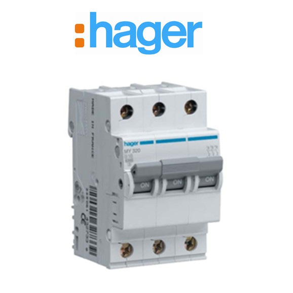 HAGER 6A 10A 16A 20A 32A 40A 63A 3 Pole MCB 4.5KA MY Series | Shopee Malaysia