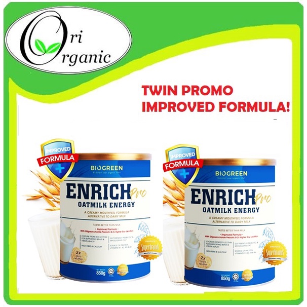 【HALAL】 2X BIOGREEN ENRICH PRO OATMILK ENERGY 850gm Exp 8/2027 早餐燕麦 ...