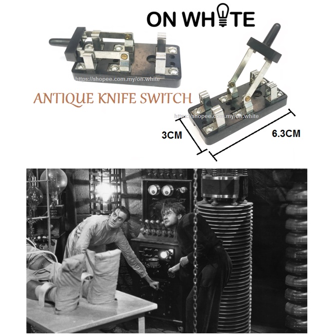 Antique Knife Switch 2way double pole (Aerial Switch ) ON / Off / ON ...