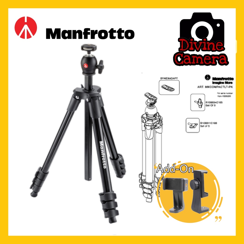 Manfrotto Compact Light Black Tripod MKCOMPACTLT-BK | Shopee Malaysia