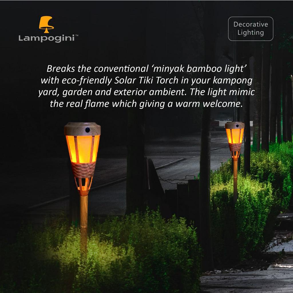 Solar LED Tiki Torch / Lampu Pelita / Lampu Raya Solar / Pelita Raya ...