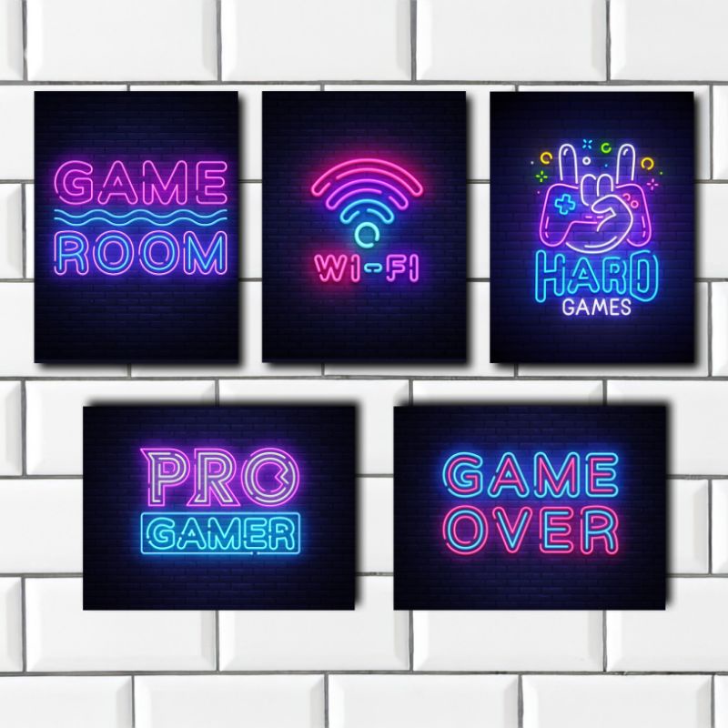 KAYU [20x30] Neon Wood Gaming Poster Gamers Boys Room/Cool Wall ...