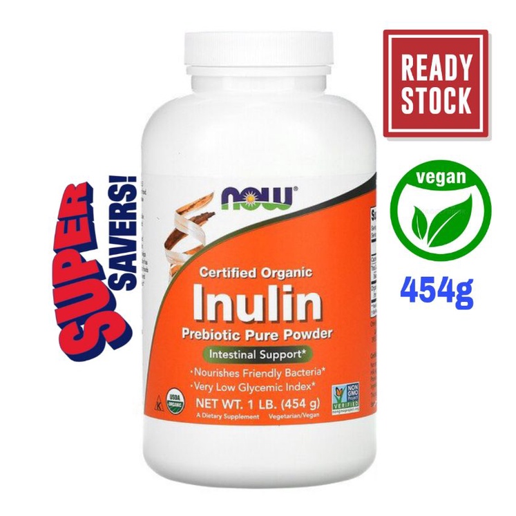 Inulin Prebiotic Pure Powder Now Foods Nemecheck Protocols 454g ...