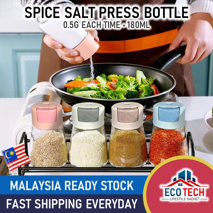 Salt Press Bottle Spice Sugar Pepper Seasoning Bottle Container ...