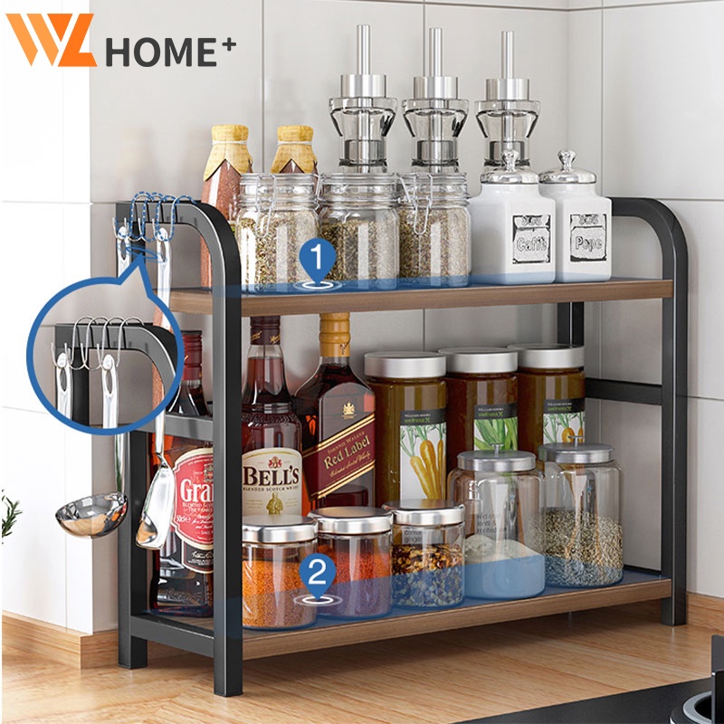 Spice Rack Rak dapur Kitchen Storage rack Kitchen Organizer Rak ...