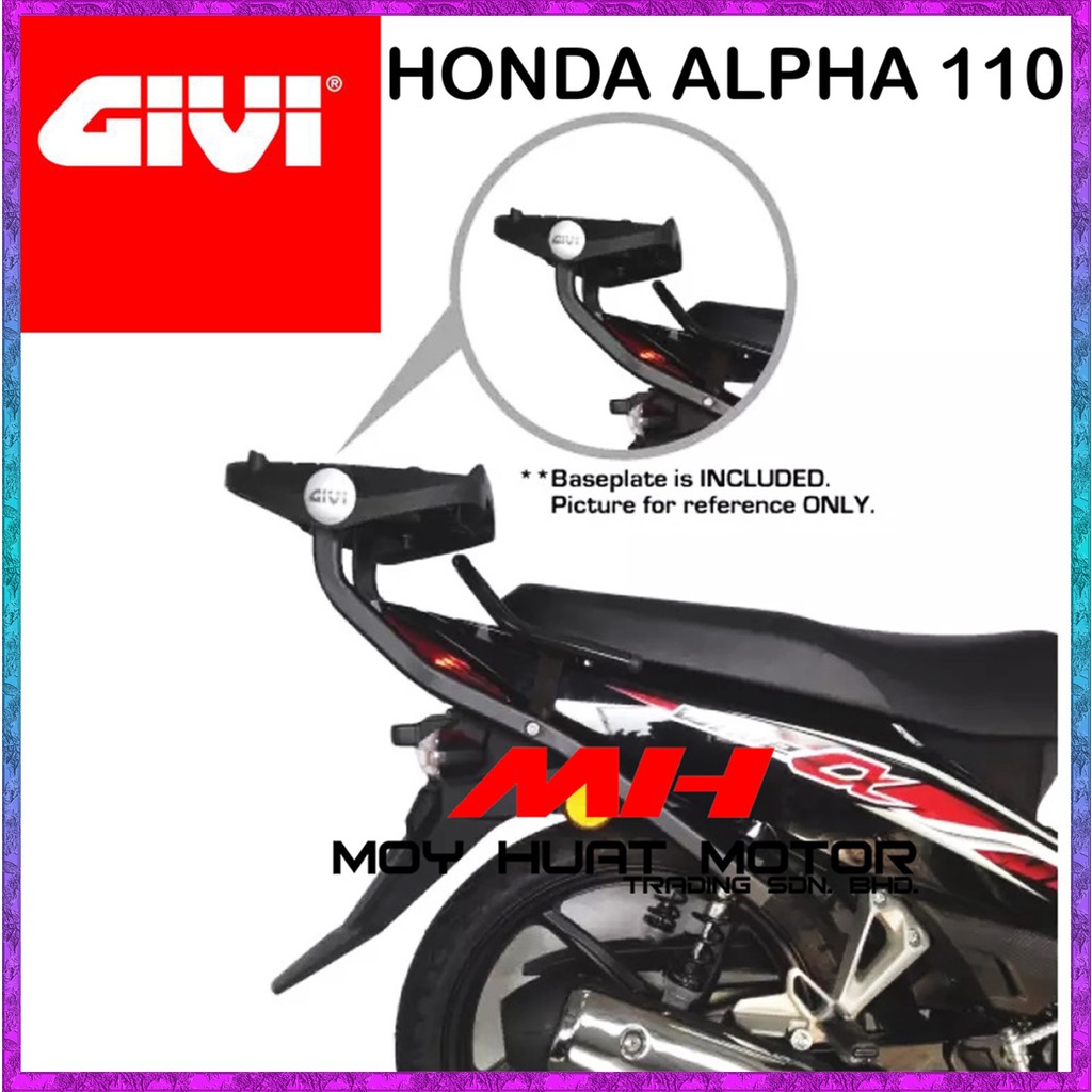 100% ORIGINAL GIVI HONDA ALPHA 110 HEAVY DUTY MONORACK / WAVE ALPHA 110 HEAVY-DUTY RACK ...