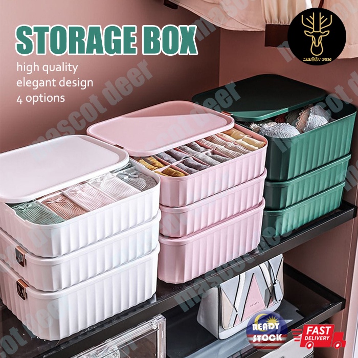 15 Grids Storage Box With Cover Stackable Compartment Storage Box Bra ...