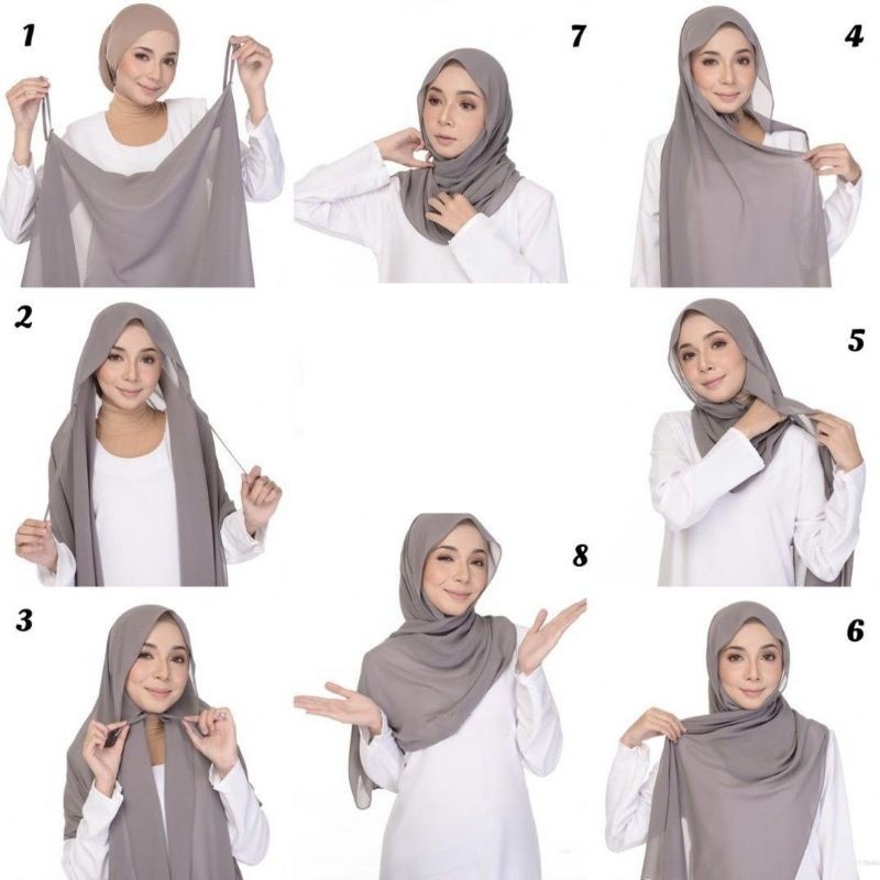 Tudung Instant Shawl Chiffon Airis Premium Flowy Tali Ikat Belakang ...
