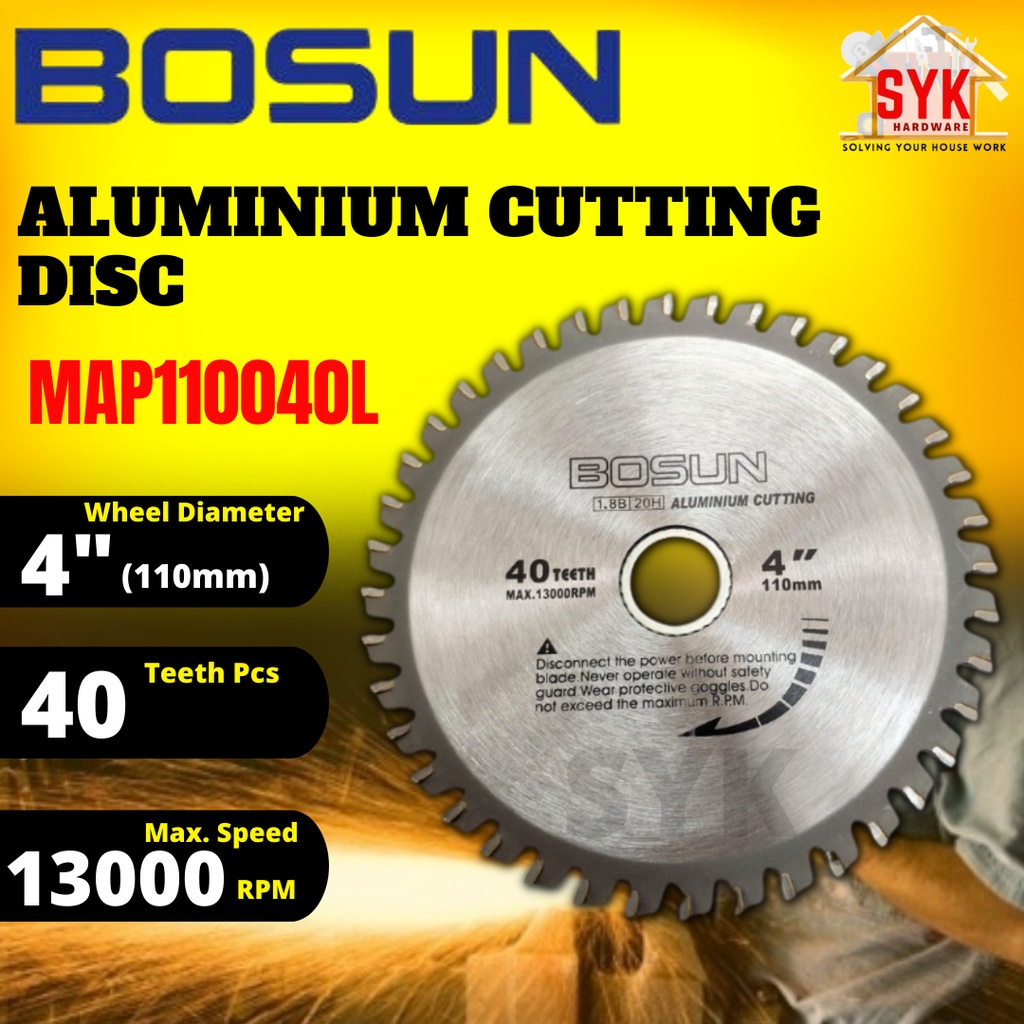 SYK Bosun MAP110040L 40T x 4"(110mm) Aluminium Cutting Disc Cutting ...