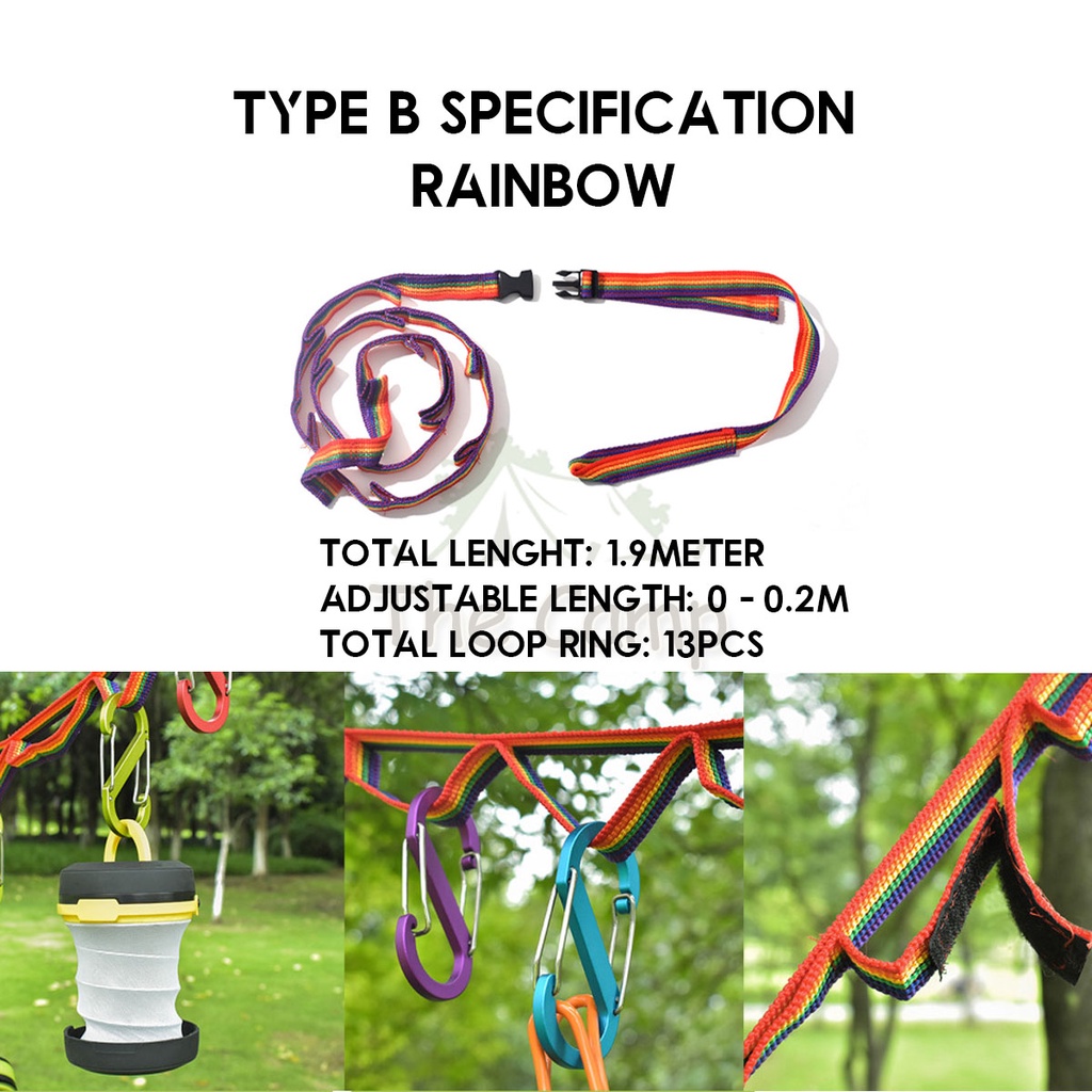 Outdoor Camping Hanging Strap Rope Tent Belt Light Hanger Hanging ...