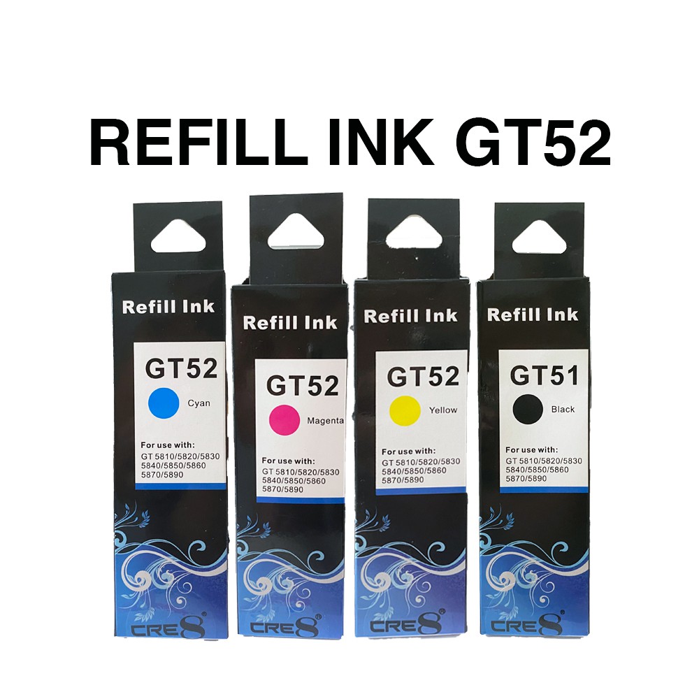HP GT51 GT52 GT53 refill ink Compatible GT Series For GT5810/5820/5830 ...