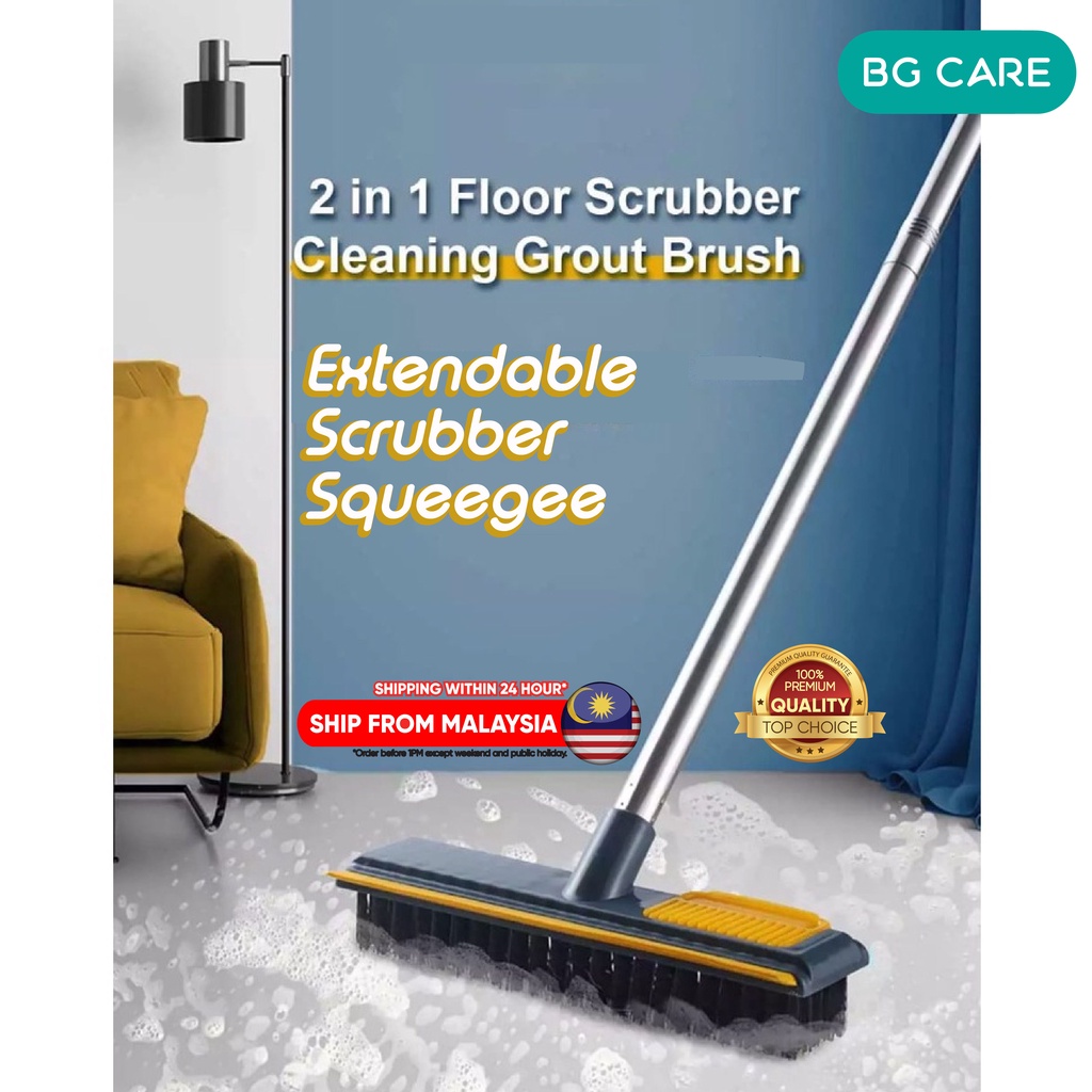 Bathroom Extendable Handle Broom Squeegee Cleaning Floor Tile Wall ...