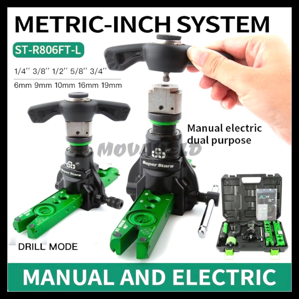 Super Stars Flaring Tool ST-806A ST-806FT DSZH Drill Aircond Copper Pipe Expander Set Air ...