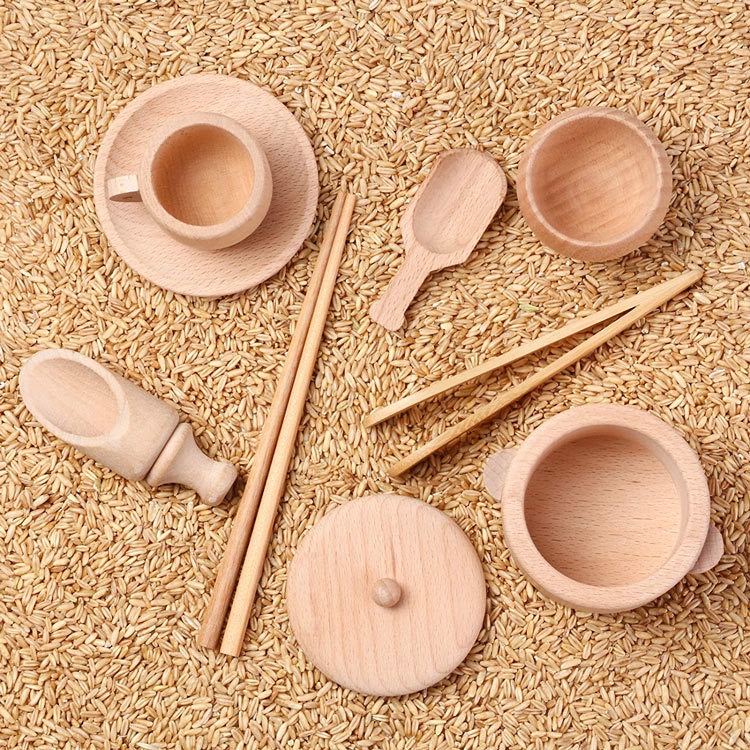 Wooden Sensory Toys - Cooking Toys - Utensils - Wooden Sensory Play ...