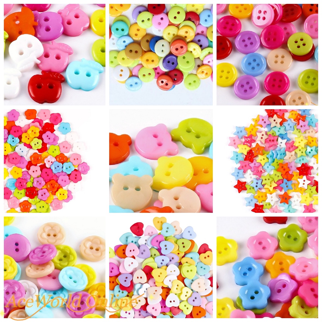 Plastic Buttons | Butang Plastik | 20 Pcs | DIY Arts & Craft | Seni ...