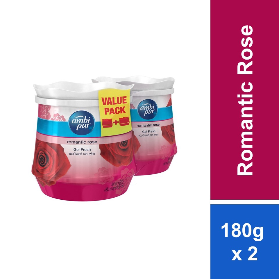 Ambi Pur Gel Fresh Air Refreshing Gel - Romantic Rose 180g x 2s | Shopee Malaysia