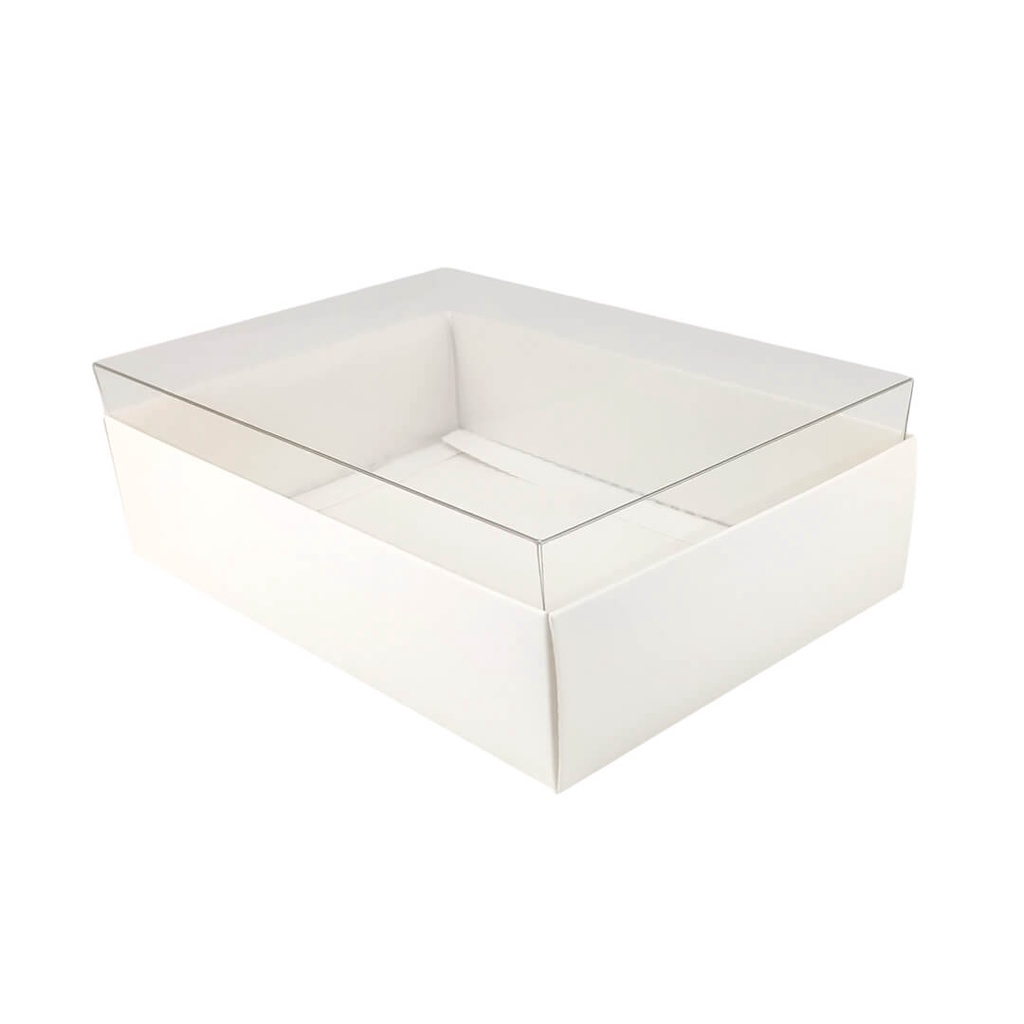 SHIOK Rectangular Shaped White Box With Clear PVC Cover | Kotak ...
