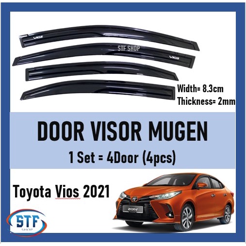 Toyota Vios 2019-2022 Door Visor Air Press Window Mugen Style Acrylic ...