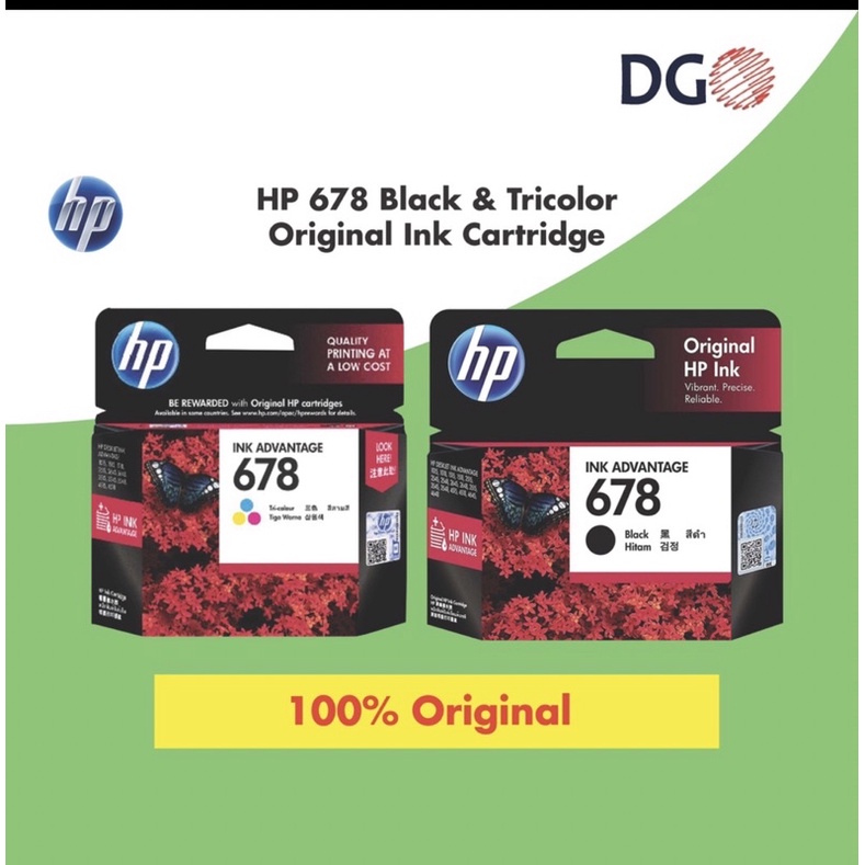 Used & NEW Catridge HP 678 Black ( CZ107AA ) & HP 678 Tri - Colour ...