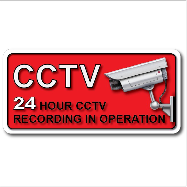 CCTV 24 HOUR CCTV RECORDING IN OPERATION ACRYLIC SIGN BOARD 105x220mm ...