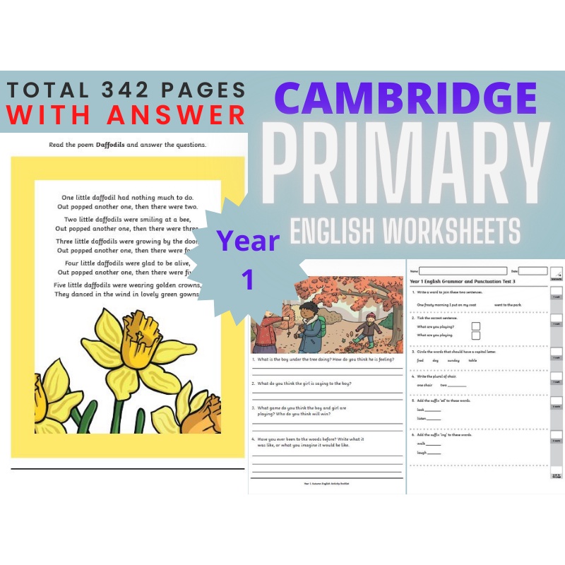 Primary Year 1 English Worksheet *softcopy* | Shopee Malaysia