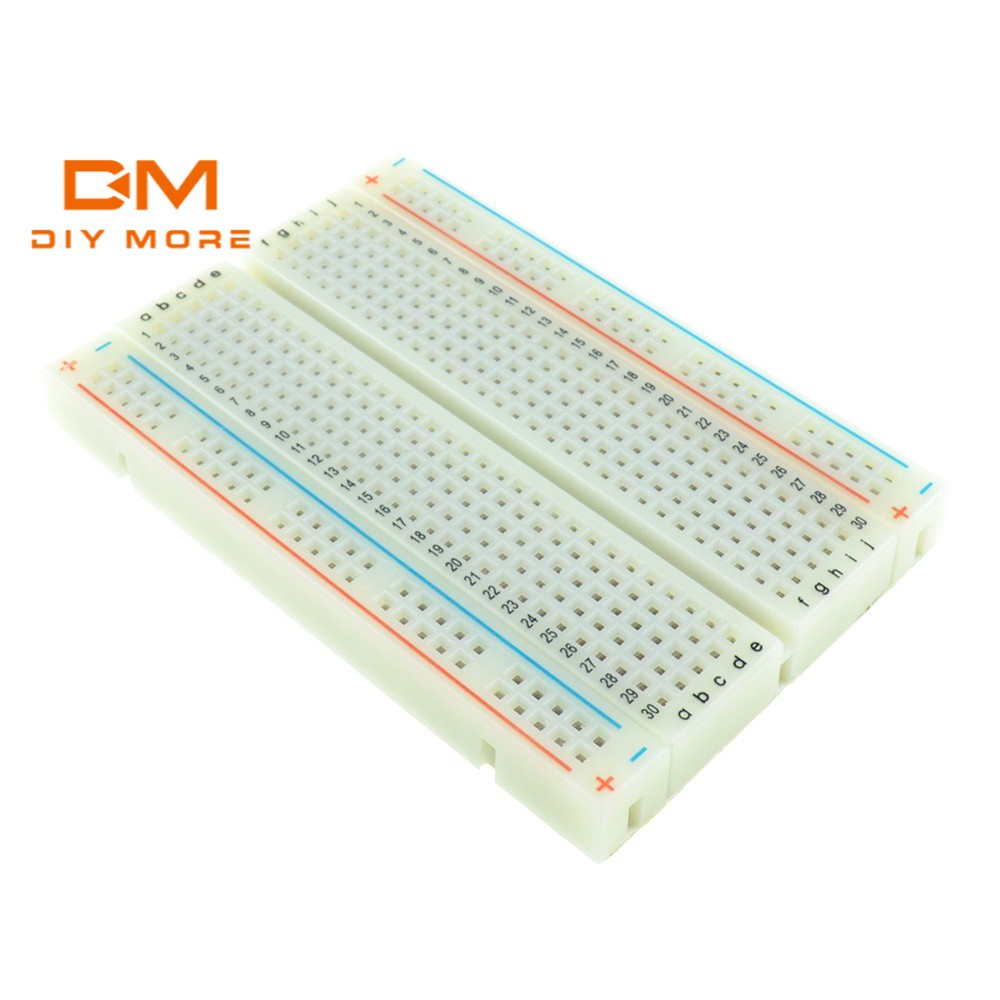 DIYMORE MB102 400 Tie Points Holes Universal Solderless PCB Breadboard ...