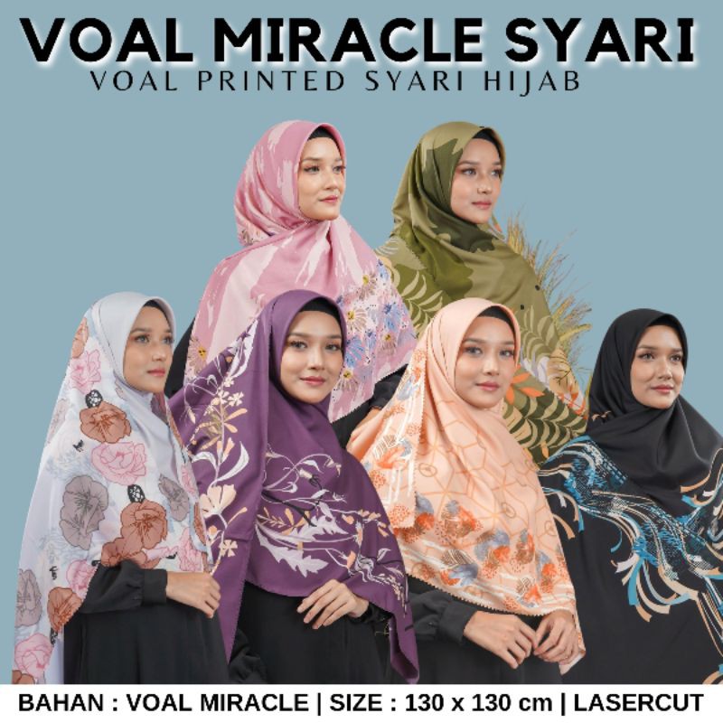(3Ncore) Hijab Motif Voal Miracle Shari Lasercut Motif 130x130 cm ...