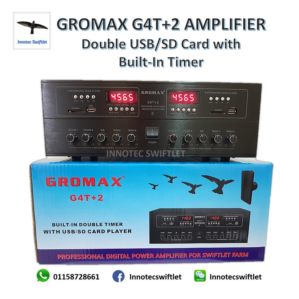 GROMAX G4T+2 Amplifier with Built-In Timer 双声碟内置Timer高清引燕专用唱机 | Shopee ...