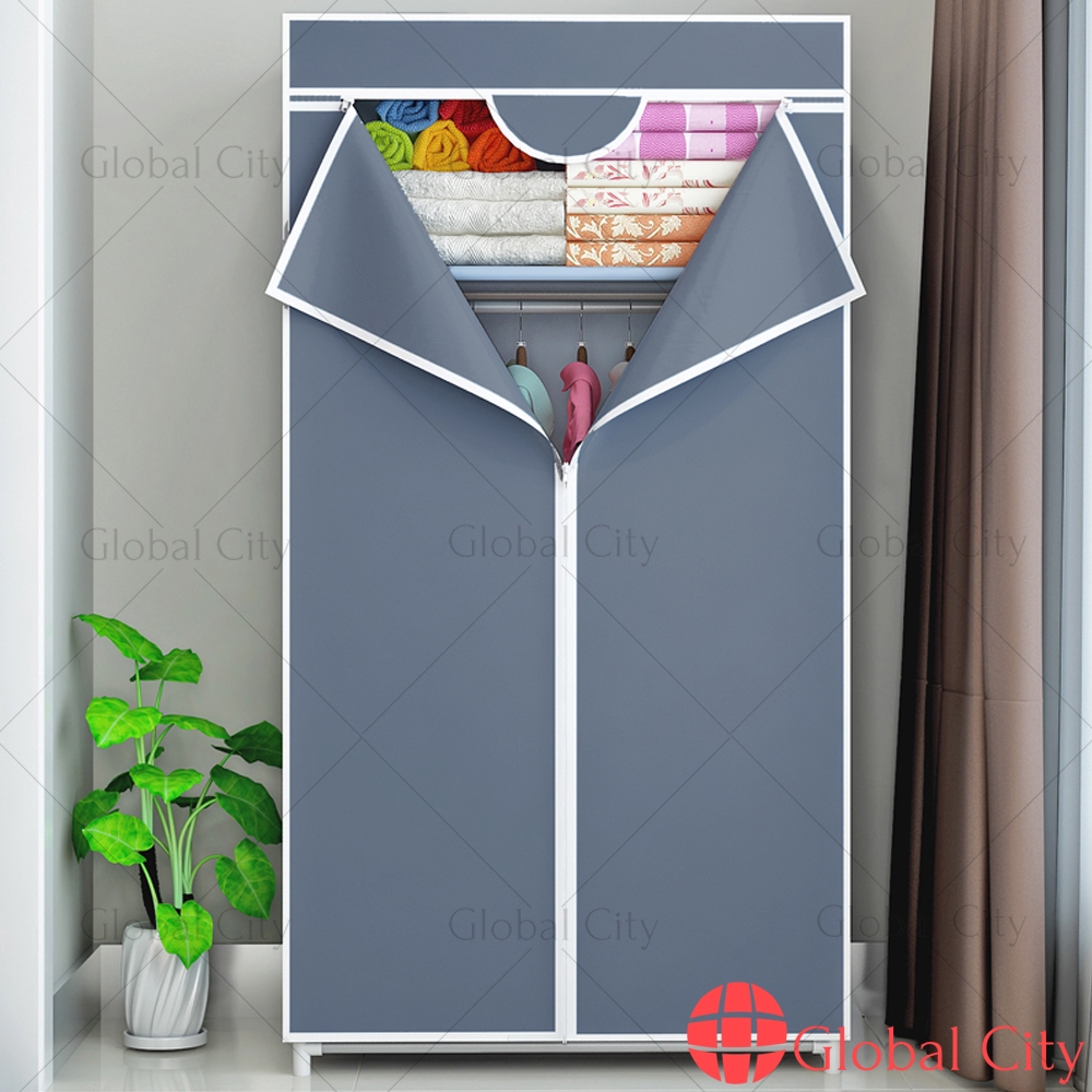 Large Capacity Zipped Wardrobe with Spacious Storage Almari Baju Berzip ...