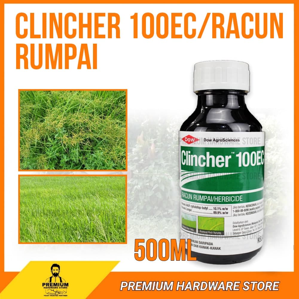 DOW Clincher 100EC 500ML Cyhalofop-Butyl 10.1% Herbicide (Same As Halop) Racun Rumpai Rumput ...