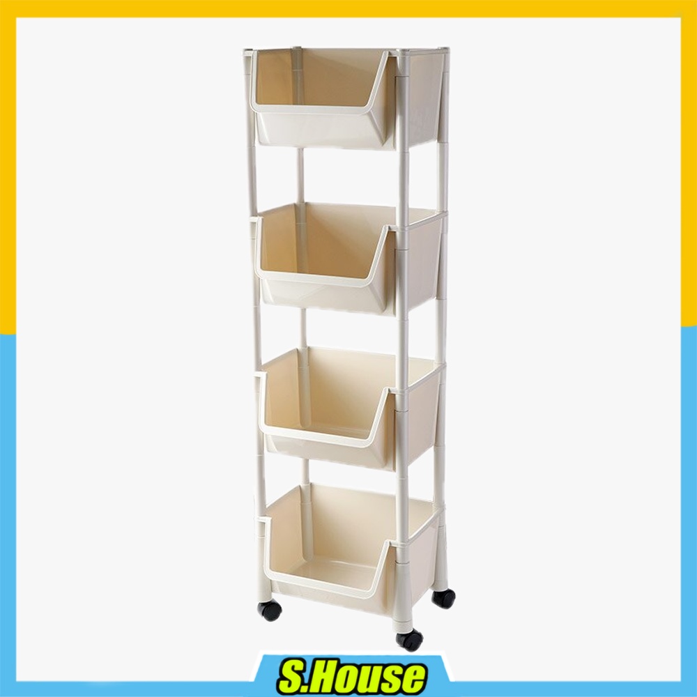 Trolley Storage Rack Household Supplies Snacks Bedroom Kitchen Rak ...