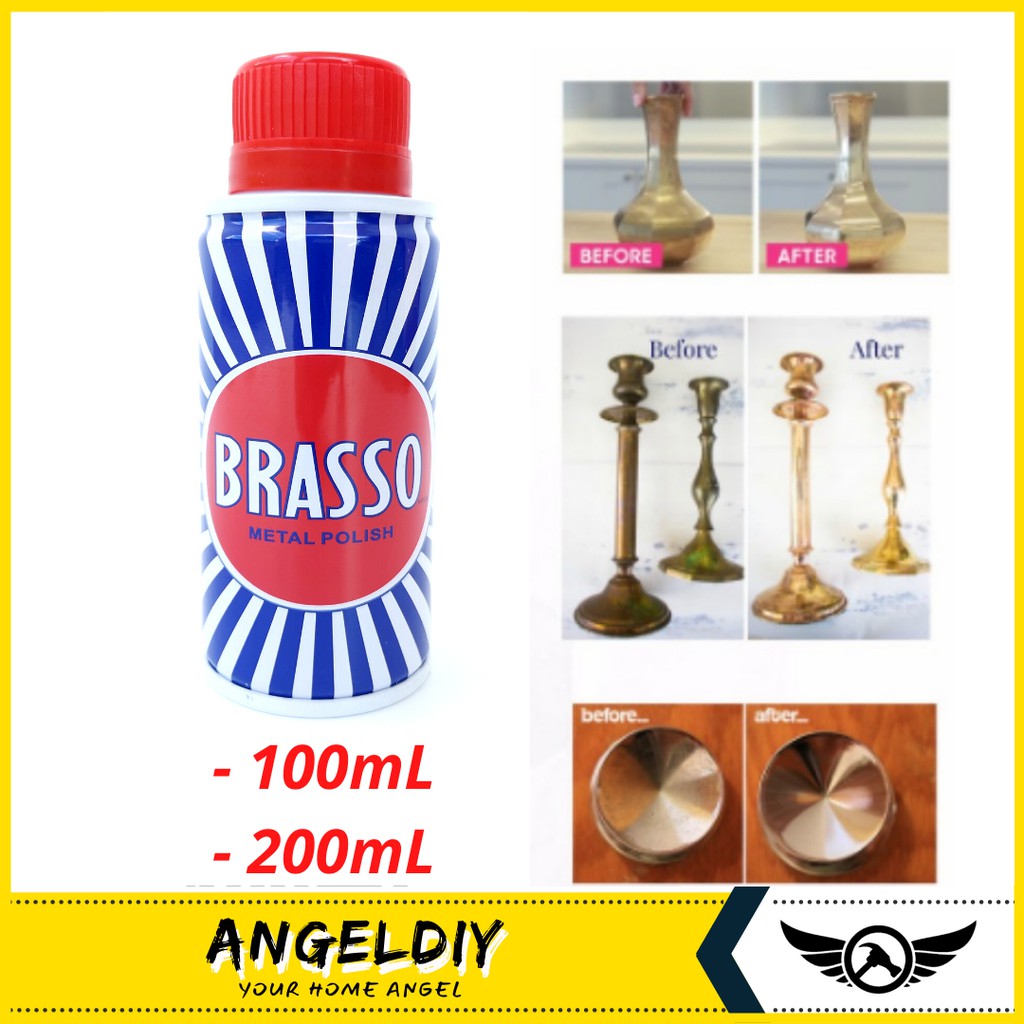 [100% ORIGINAL] BRASSO - 100ml 200ml Liquid Metal Brass Copper Chrome ...