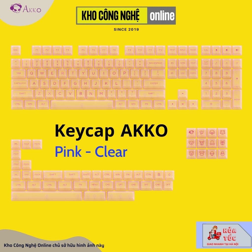 Akko Pink keyboard keycap set (PC / ASA-Clear profile / 155 buttons ...