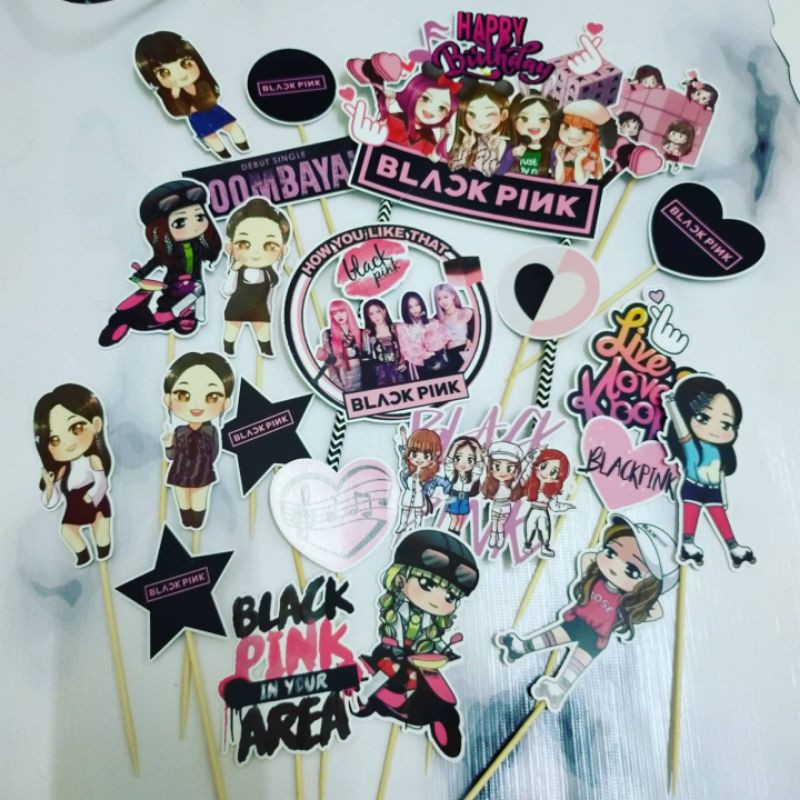 Black Pink Cake Topper Cute | Shopee Malaysia