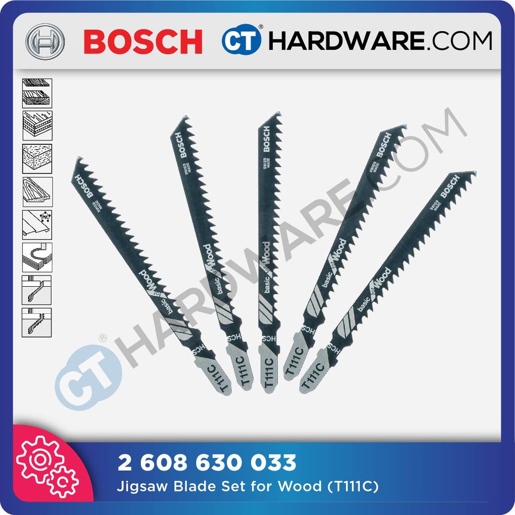 BOSCH T111C JIGSAW BLADE BASIC FOR WOOD | COARSE QUICK CUT (2608630033 ...