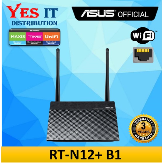 ASUS RT-N12+ B1 N300 Wi-Fi 3-in-1 Router / Repeater / Access Point ...