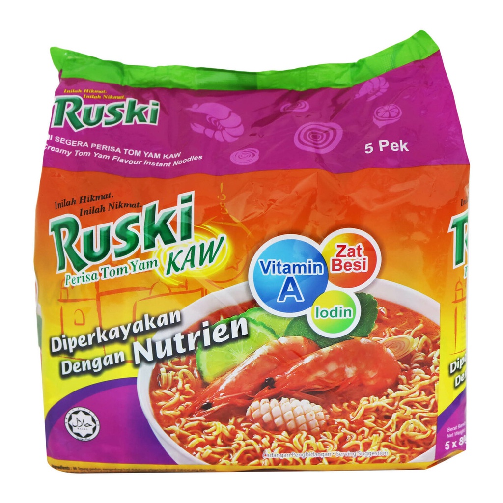 [BFD] Ruski Instant Noodles 80gmx5s (TomYam/Mi-Goreng) | Shopee Malaysia