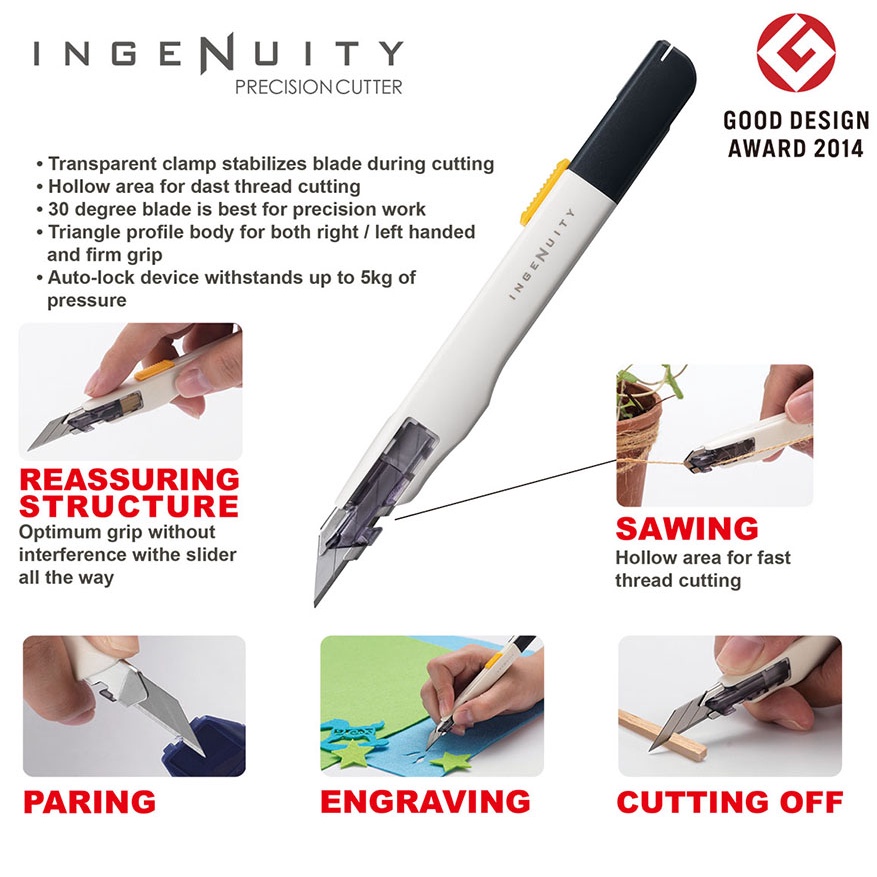 SDI 0443C Ingenuity Precision Cutter Utility Knife Art Carft Knive Pisau Blade 9 mm 30° | Shopee ...