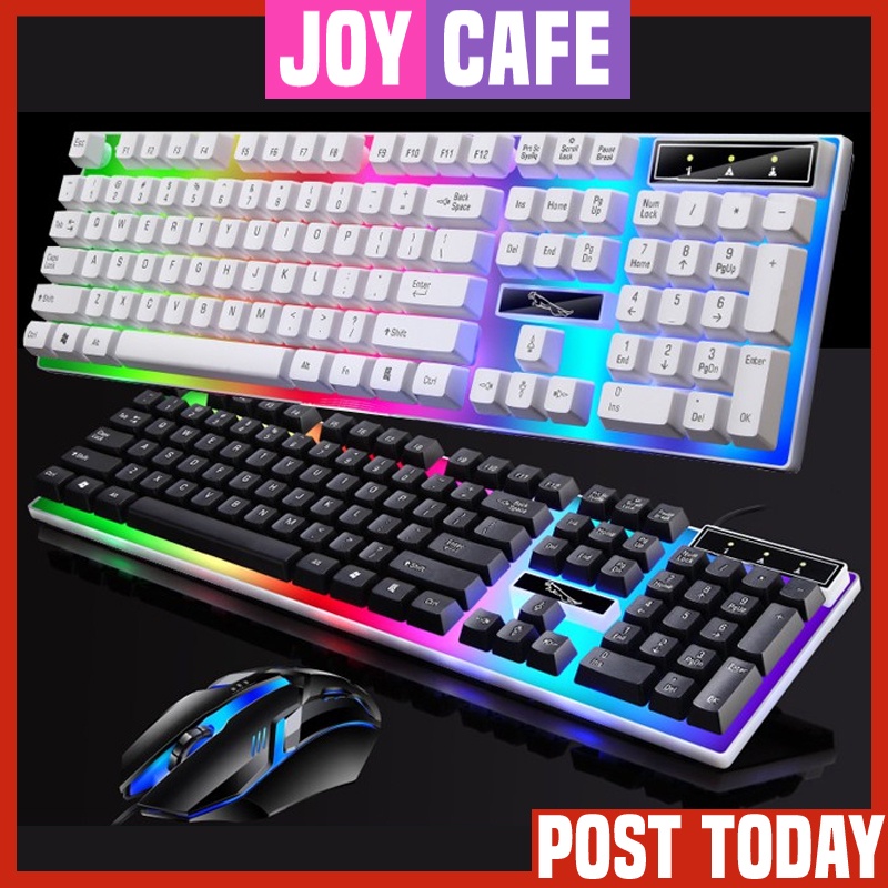 ⭐ G21 wired USB luminous gaming keyboard mouse computer manipulator RGB ...