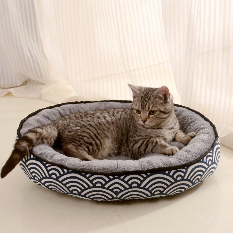 Round Shape Pet Warm & Comfort Nesting Bed Cotton for Dog and Cat ...