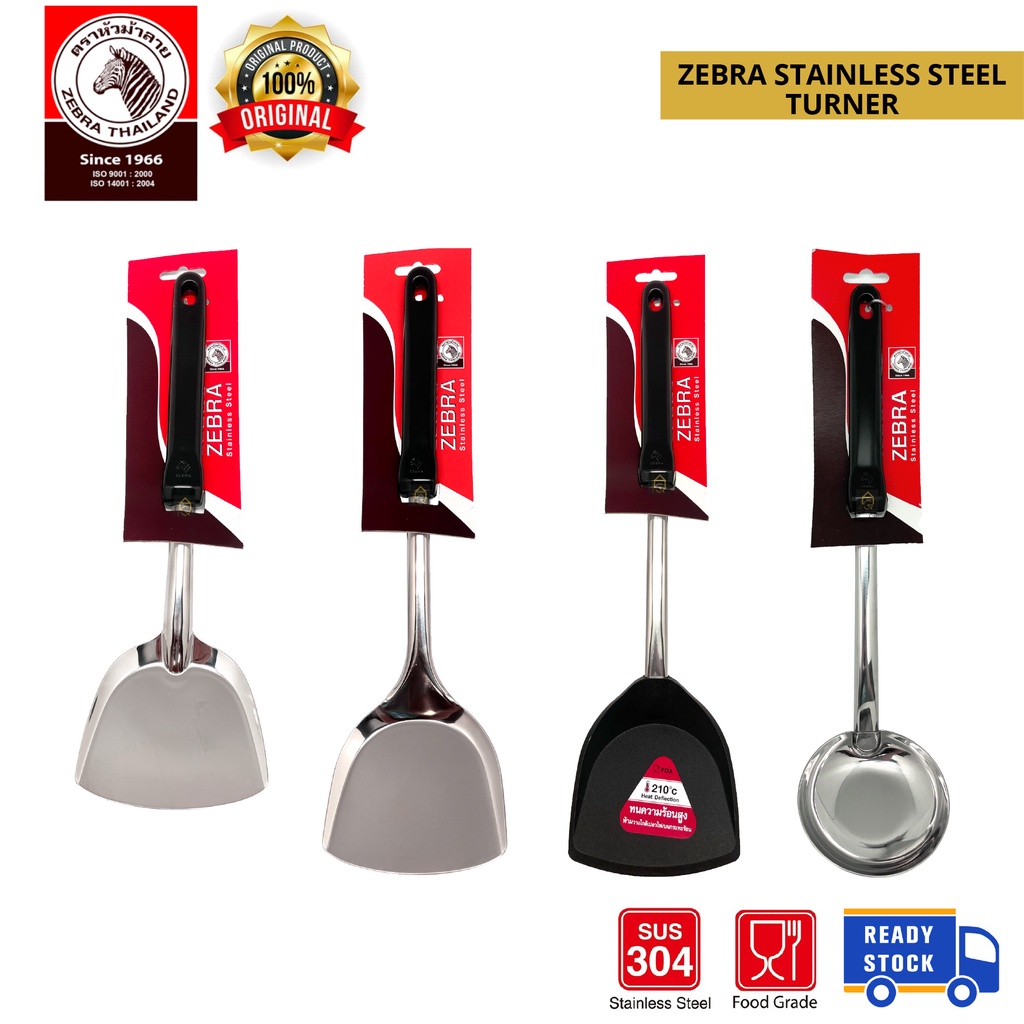 GDH | (100% Original) Zebra Stainless Steel / Nylon Turner / Soup Ladle⚡泰国斑马锅铲 / 汤壳⚡Sudip Goreng ...