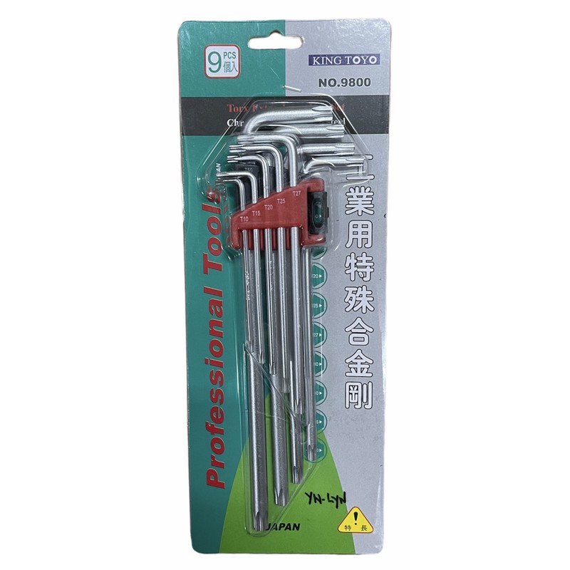 King Toyo 9pc Extra Long Star Key Wrench Set (T10-T50) King Toyo Torx ...