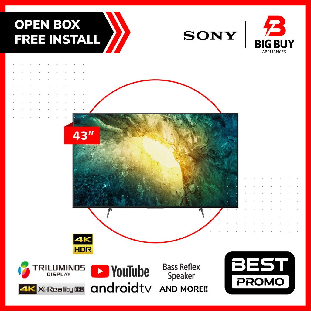 SONY 43" X7500 Series 4K Ultra HD Android LED TV KD-43X7500H ...