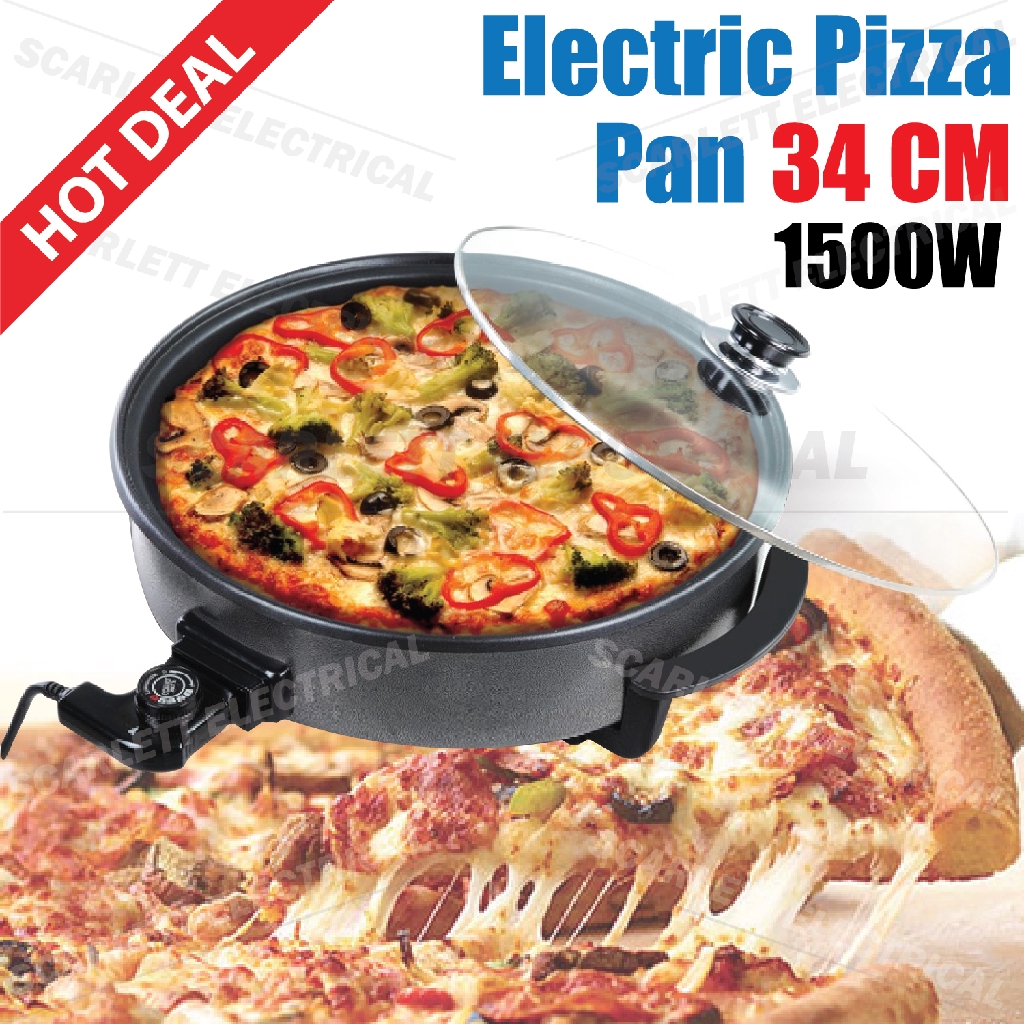 Multifunction Electric Pizza Maker Pan Non-Stick Multi Cooker 1500W ...