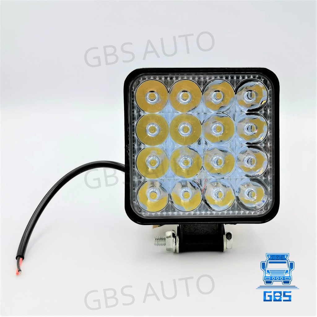 GBS Truck/Lori LED Spot light 12V 24V White 3inch Square Small Bright ...