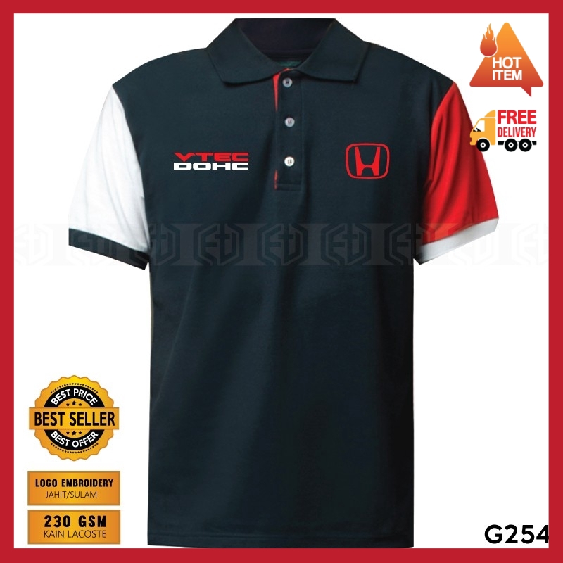 Polo T Shirt Sulam Honda VTEC DOHC Racing Type R Civic Motorsport ...