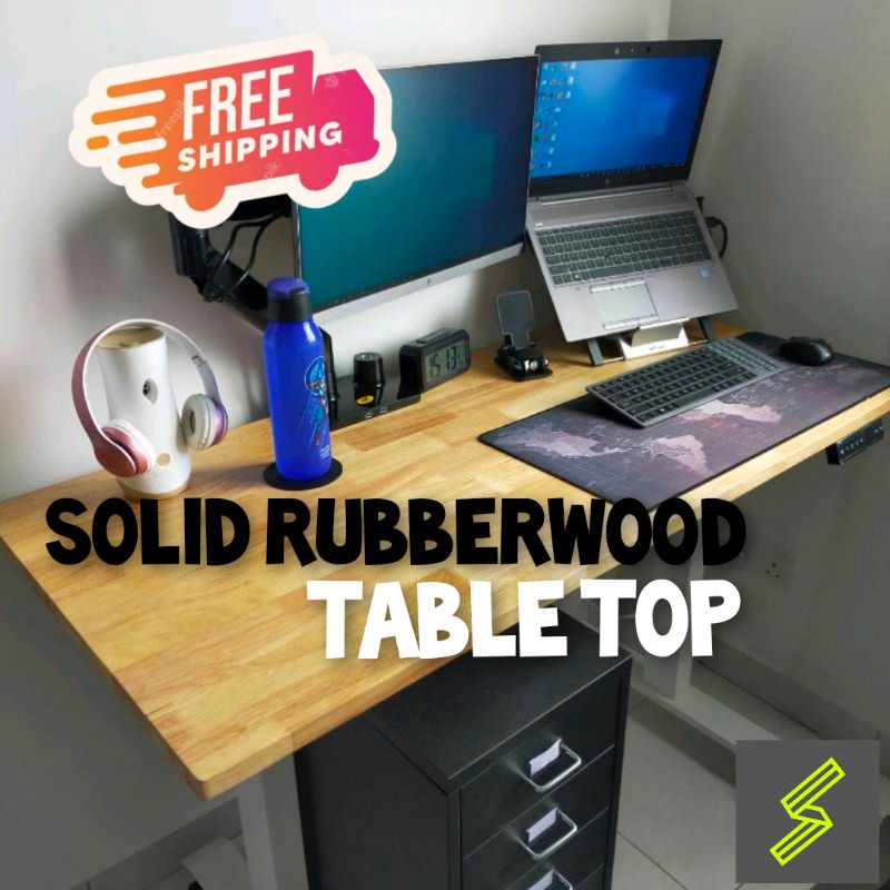 20mm Rubber Wood Table Top Solid Wood Papan Getah Home DIY Dining table ...