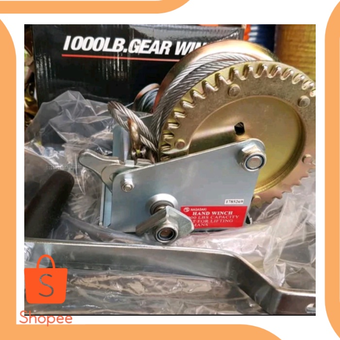 Manual pulley 1000lb wire rope gear winch 500 kg tools 6Zept21 | Shopee ...