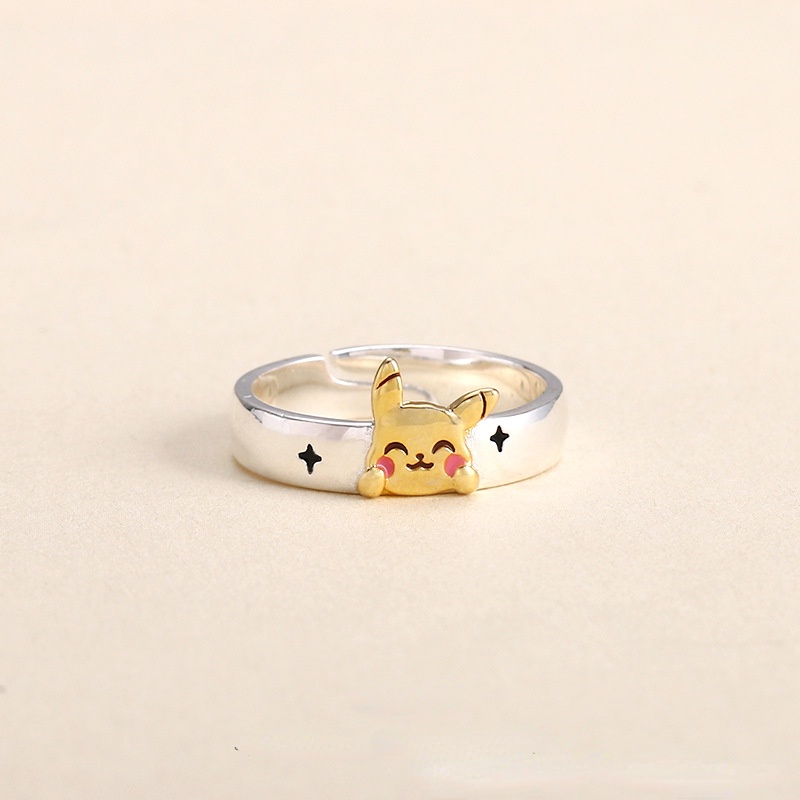 1Pc Cute Cartoon Pikachu Fingerr Ring Pokemon Open Index Finger Ring ...